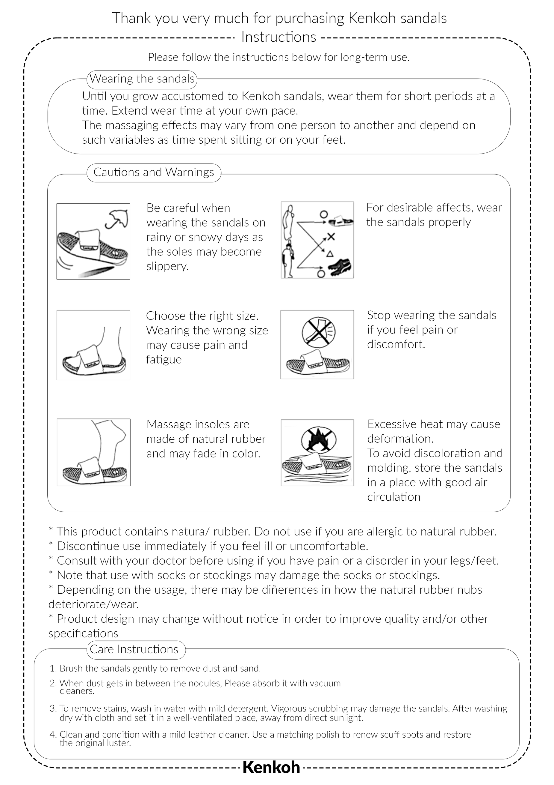 Care Instructions – Kenkoh.jp
