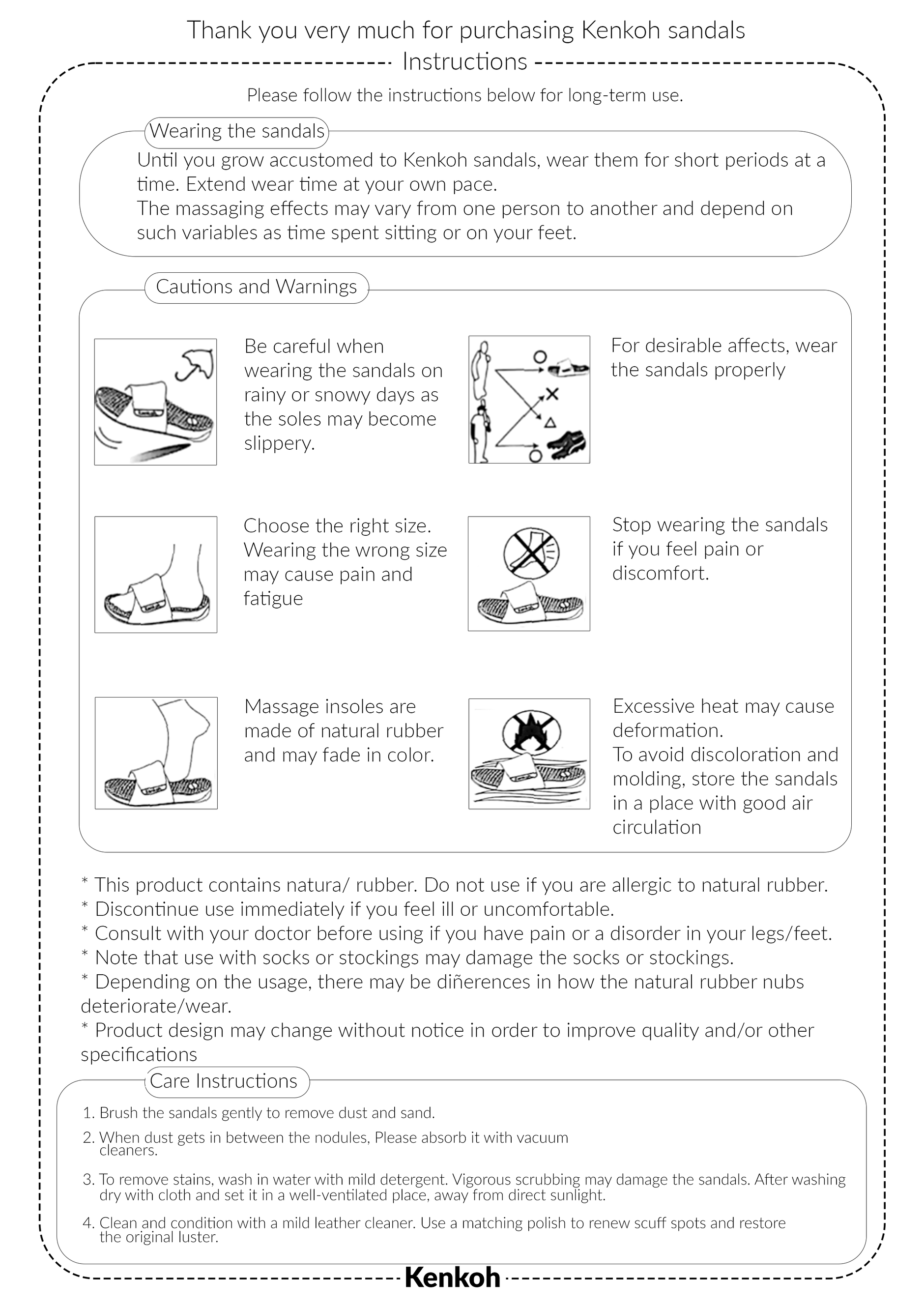 Care Instructions – Kenkoh.jp